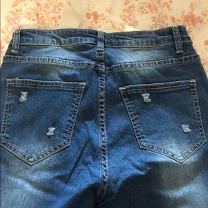 Jeans | Distressed Denim Jeans With Rhinestones | Poshmark